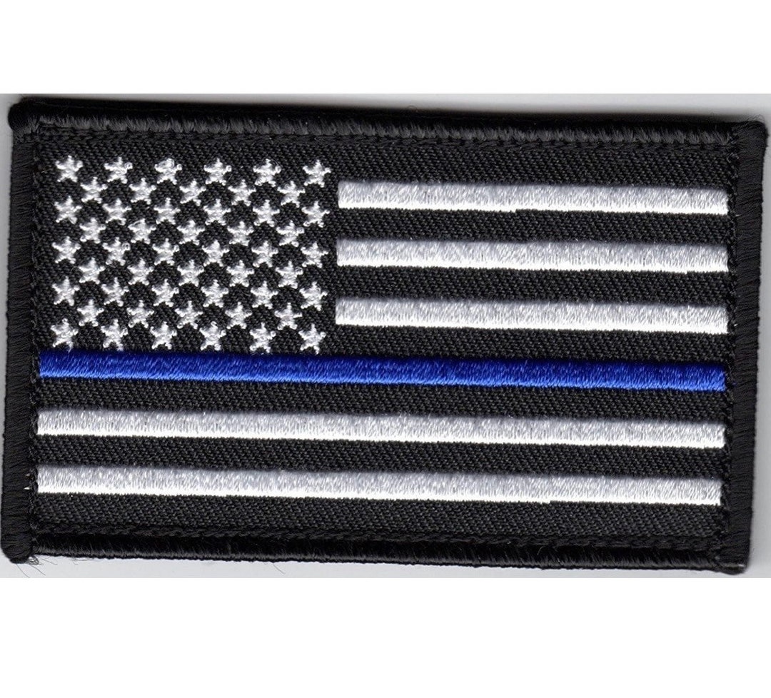 Thin Blue Line Patch (3.5 Inch) Embroidered Velkro (hook and Loop ...