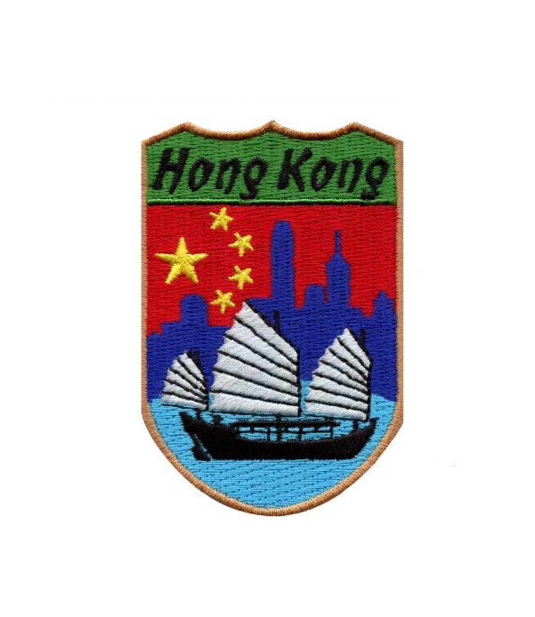 Hong Kong Shield Patch 3 Inch Iron-on Badge Travel China Souvenir ...