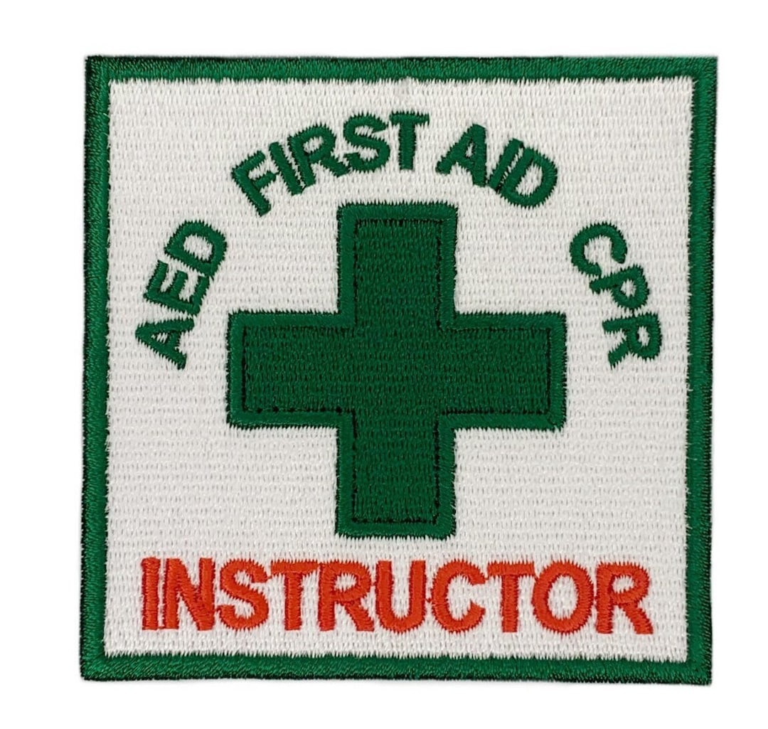 AED First Aid CPR Instructor Patch (3 Inch) Embroidered Iron-on or Sew ...