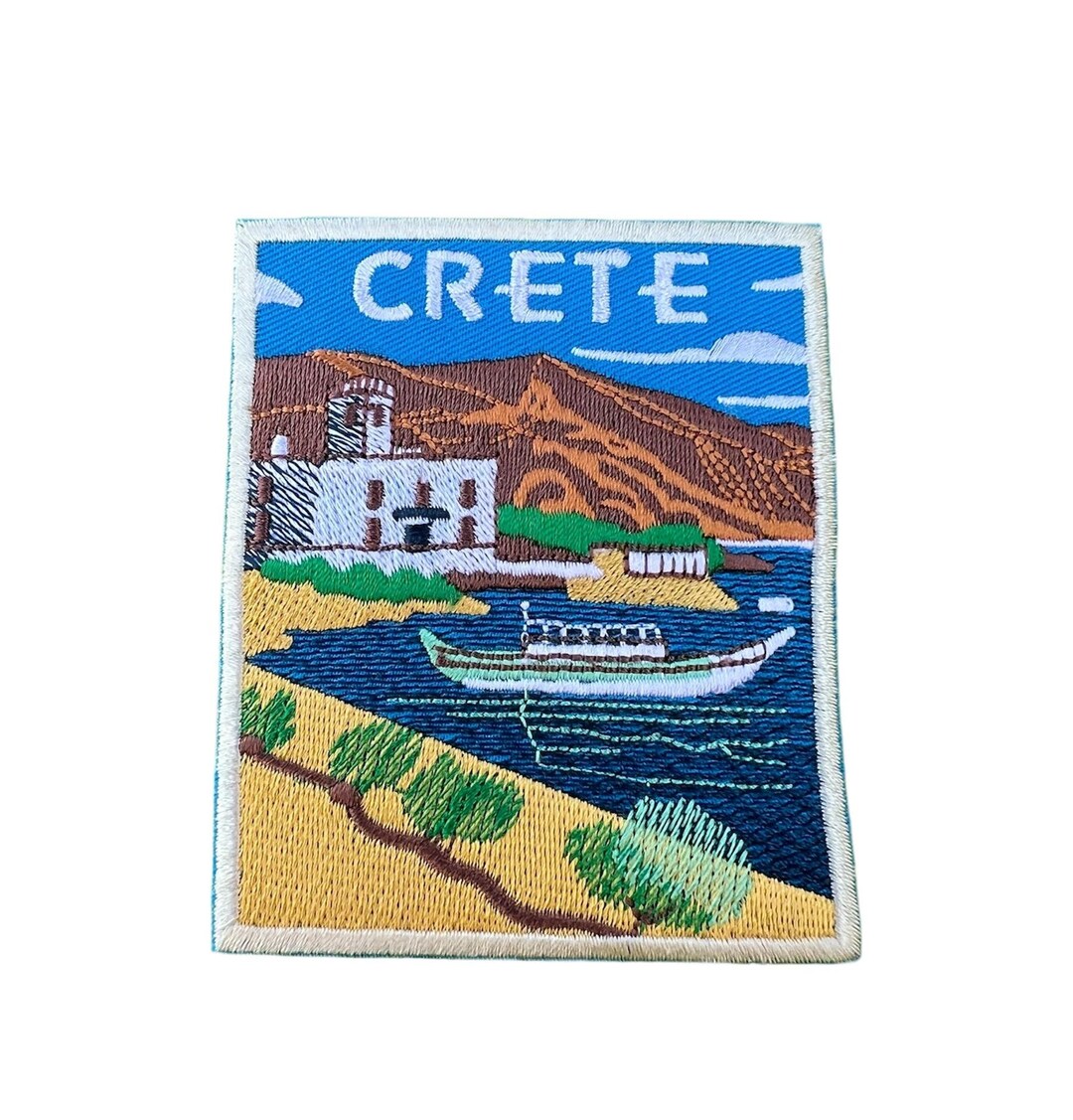 Crete Patch (3.5 Inch) Embroidered Iron-on/sew-on Badge Greek Island Travel Greece Vacation ...