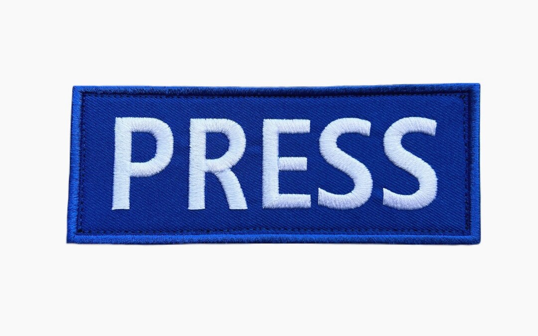 Press Patch (5 Inch) Blue Embroidered Laser Cut Media Badge (hook ...