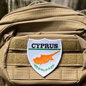 Cyprus Flag Patch (3 Inch) Embroidered National Badge (hook + Loop) Heraldry Shield Crest Badge ...