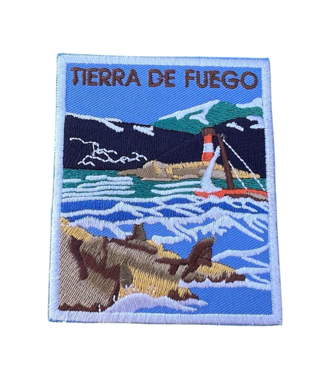 Tierra De Fuego Patch (3.5 Inch) Iron-on / Sew-on Badge Travel Argentina Chile Souvenir Emblem ...