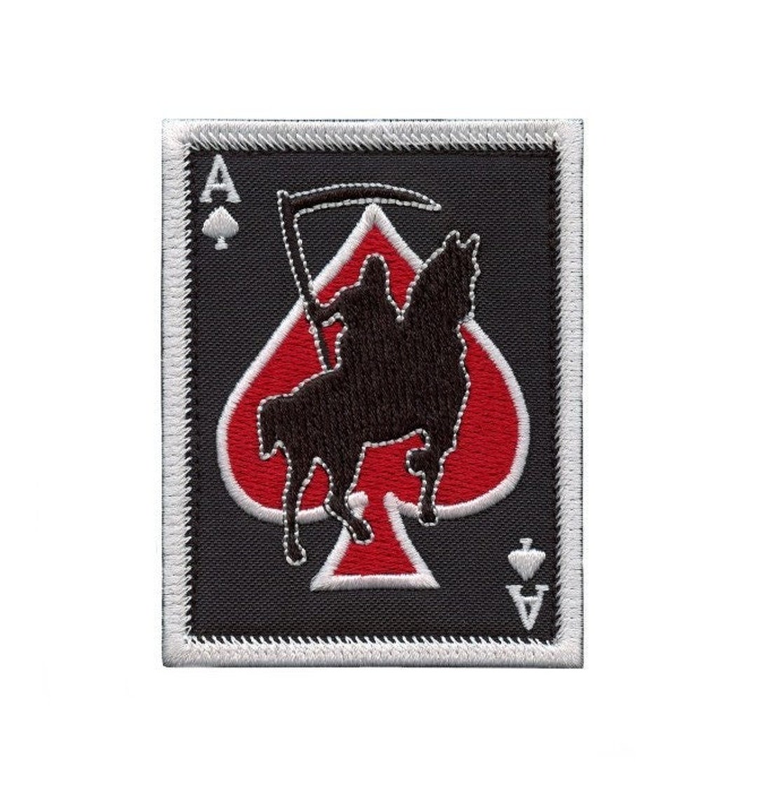 Ace of Spades Grim Reaper Death Card Patch 3.5 Inch - Etsy