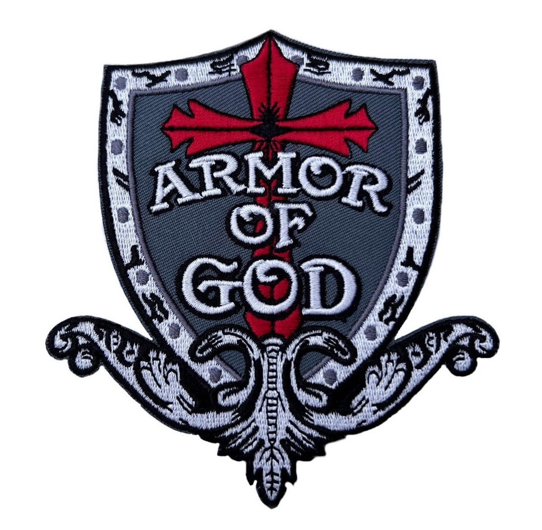 Armor of God Patch (4.5 Inch) Embroidered Iron-on Badge Shield Insignia ...