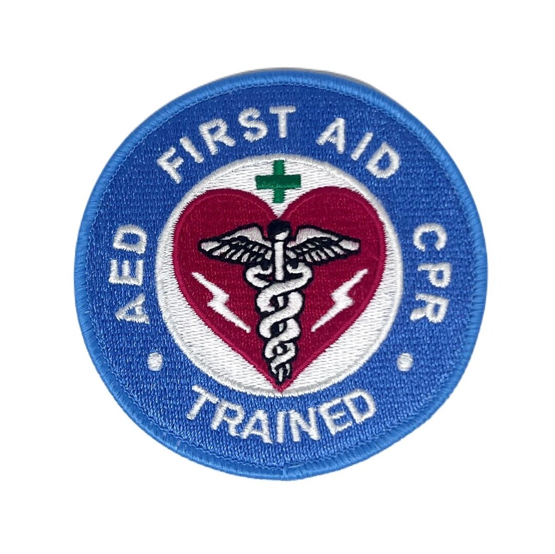 First Aid CPR AED Trained Patch 3 Inch Embroidered Iron or - Etsy
