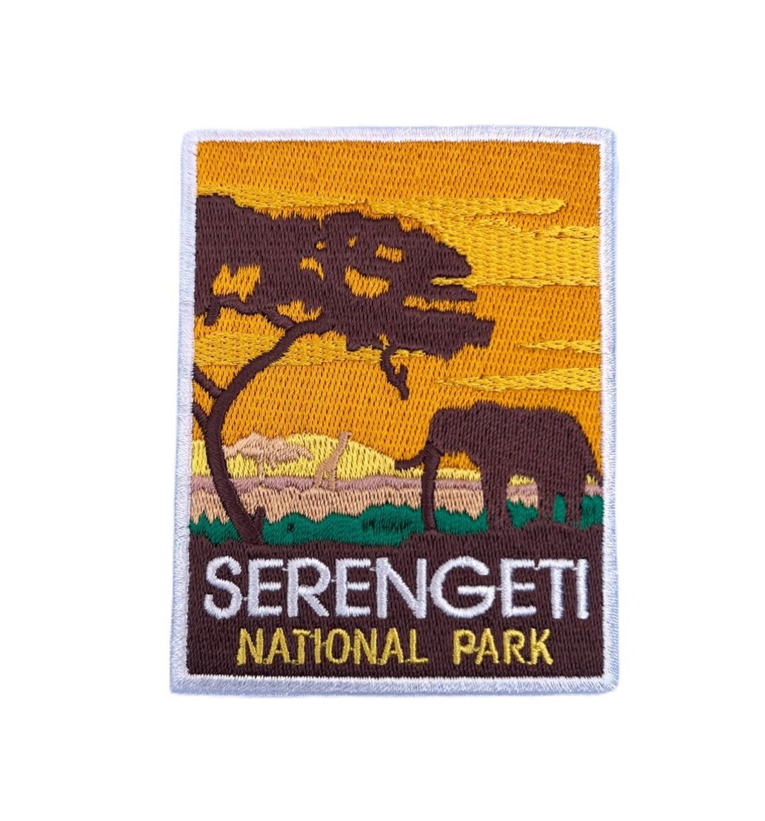 Serengeti National Park Patch 3.5 Inch Iron-on / Sew-on Badge Travel Tanzania Souvenir Emblem ...