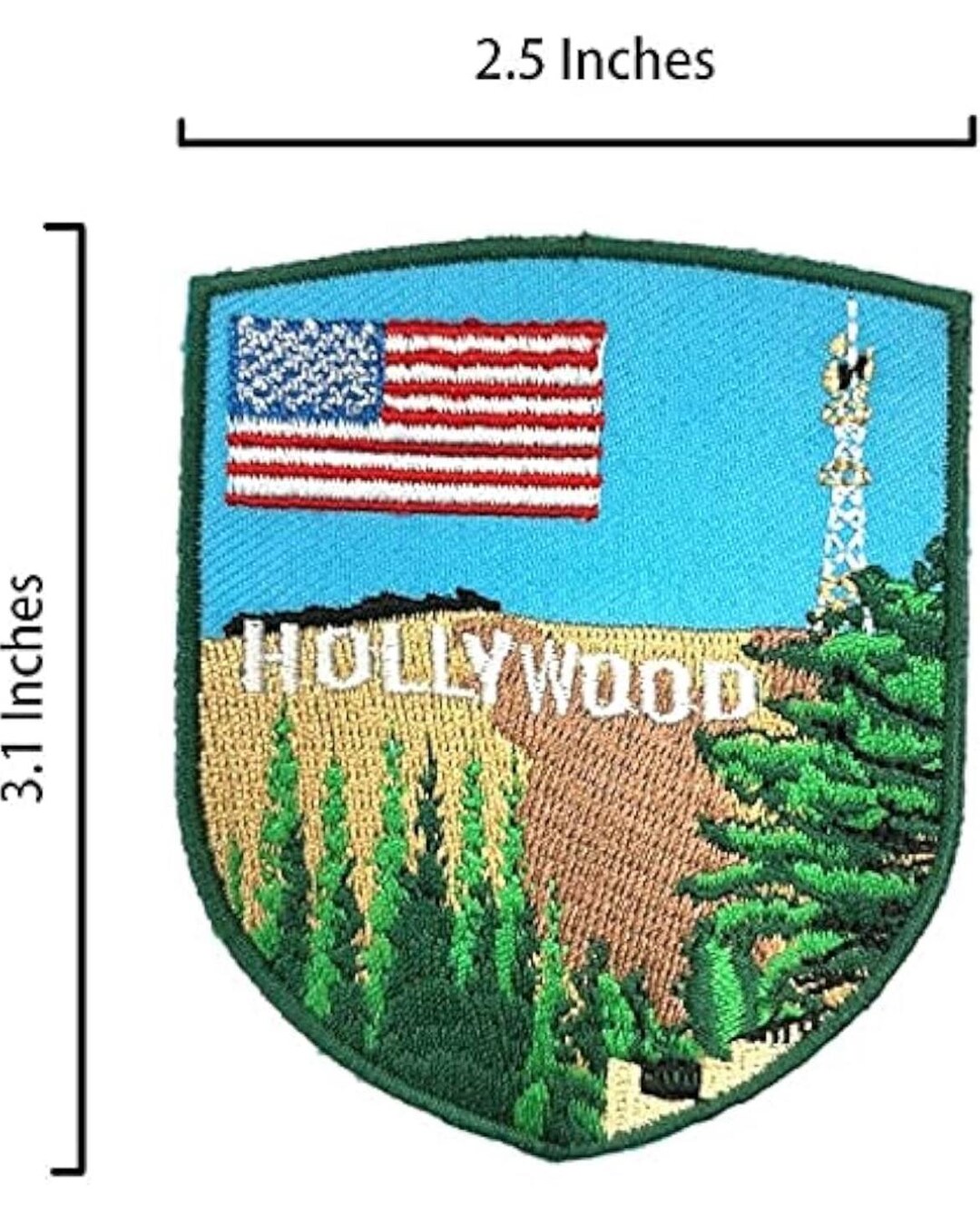 Hollywood California Patch (3 Inch) Embroidered Iron-on/sew-on Badge ...