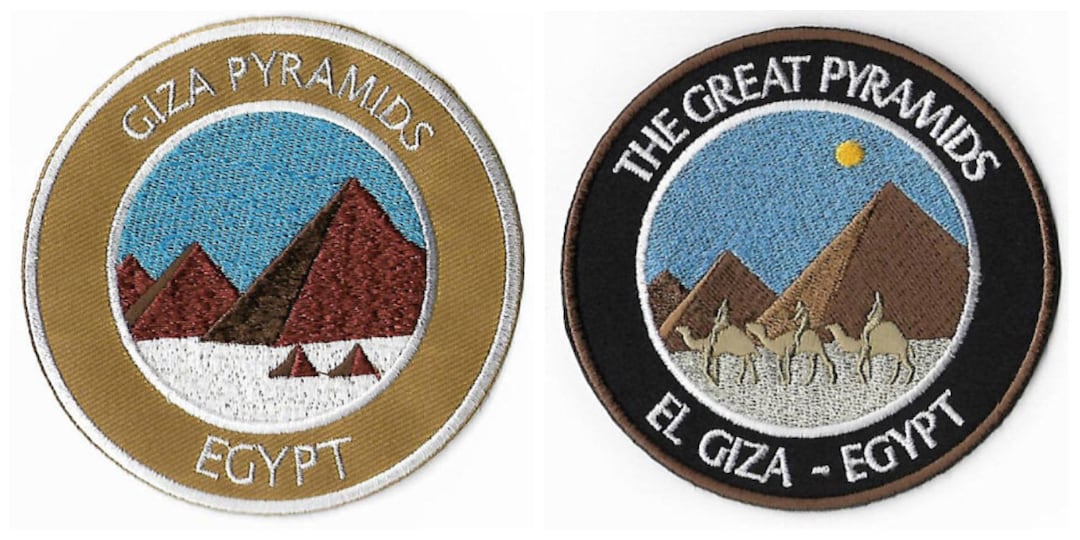 Giza Pyramids Patches (x2 Set) Egypt Iron/sew-on Badges Egyptian Travel ...