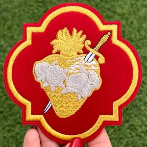 Immaculate Heart of Mary Patch (4.7 Inch) Red Velvet Iron-on or Sew-on ...