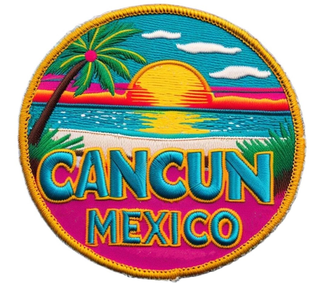 Cancun Mexico Patch (3.5 Inch) Embroidered Iron-on/sew-on Badge Travel ...