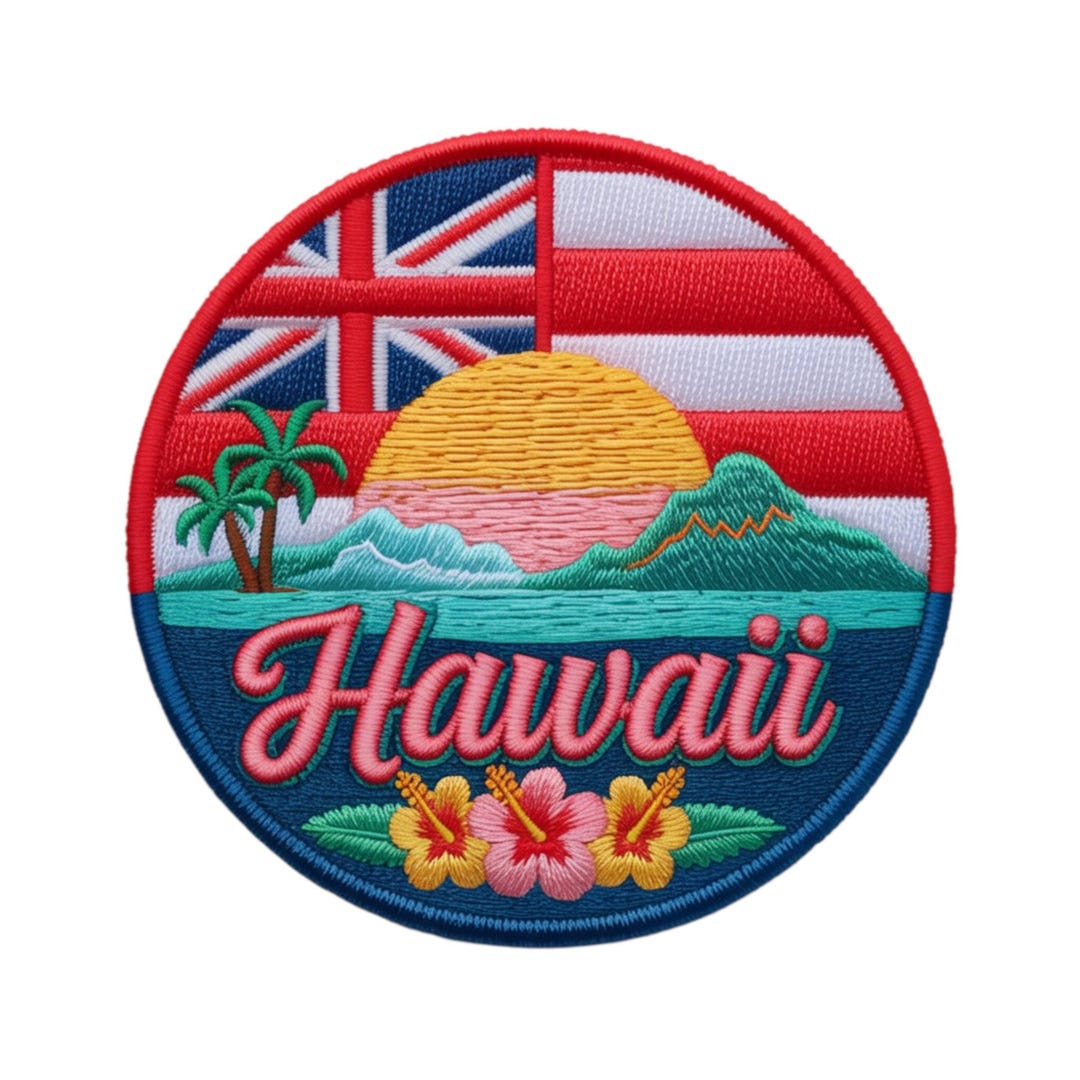 Hawaii Flag Patch Embroidered Iron-on/sew-on Badge (3 Inch) Travel ...
