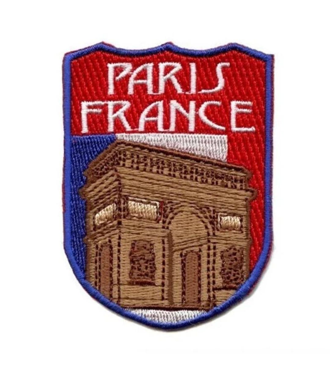 Paris Shield Patch (3 Inch) Iron-on Badge Travel France Souvenir Emblem ...