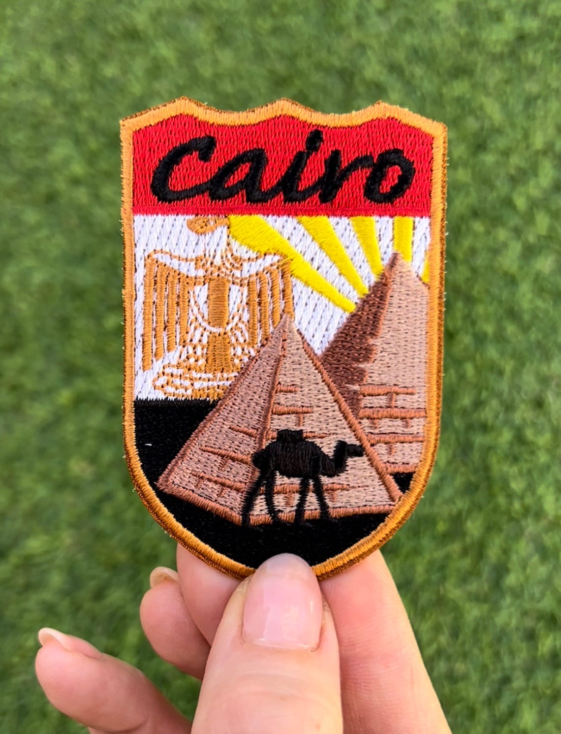 Cairo Shield Patch (3 Inch) Iron-on Badge Travel Egypt Souvenir Emblem ...