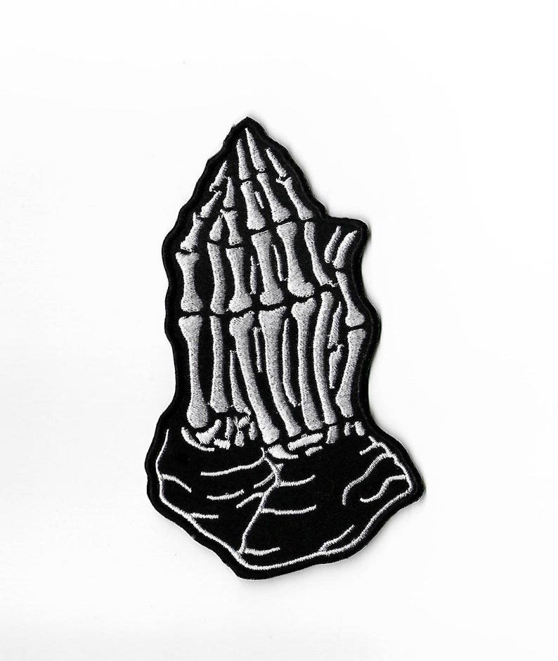 Skeleton Praying Hands Patch 5 Inch Large Embroidered | Etsy