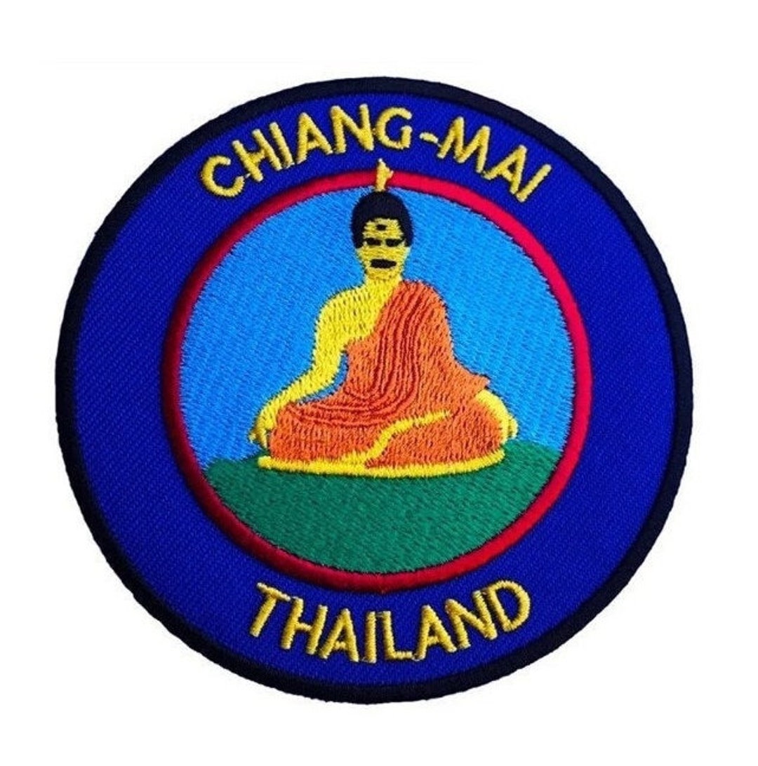 Chiang Mai Thailand Patch (3.5 Inch) Golden Buddha Embroidered Iron/sew ...