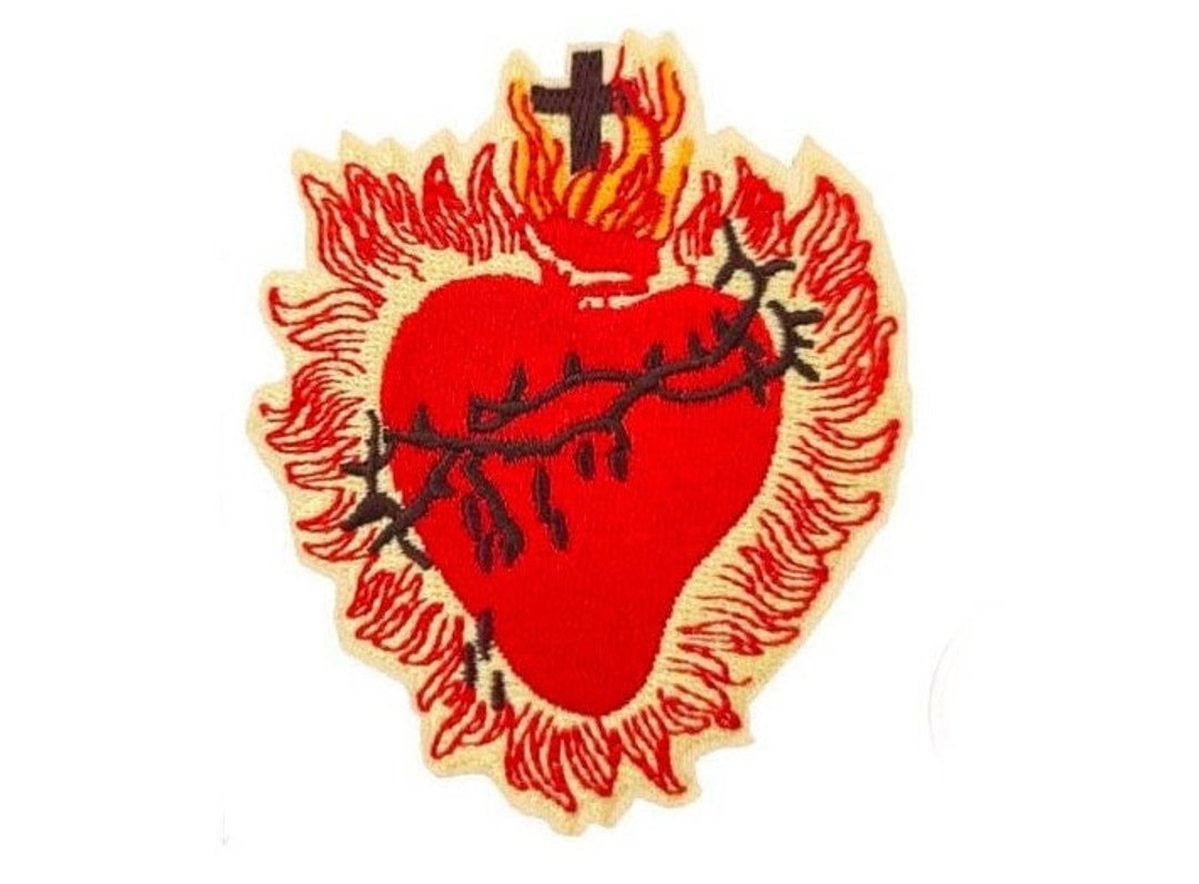 Sacred Heart of Jesus Patch (3.25 Inch) Iron or Sew-on Badge Catholic ...