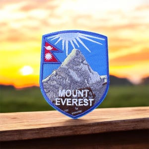 Mount Everest Patch (3 Inch) Embroidered Iron-on or Sew-on Badge Travel ...