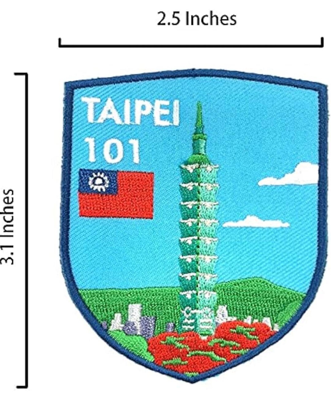 Taipei 101 Taiwan Flag Patch (3 Inch) Iron-on/sew-on Badge Embroidered ...