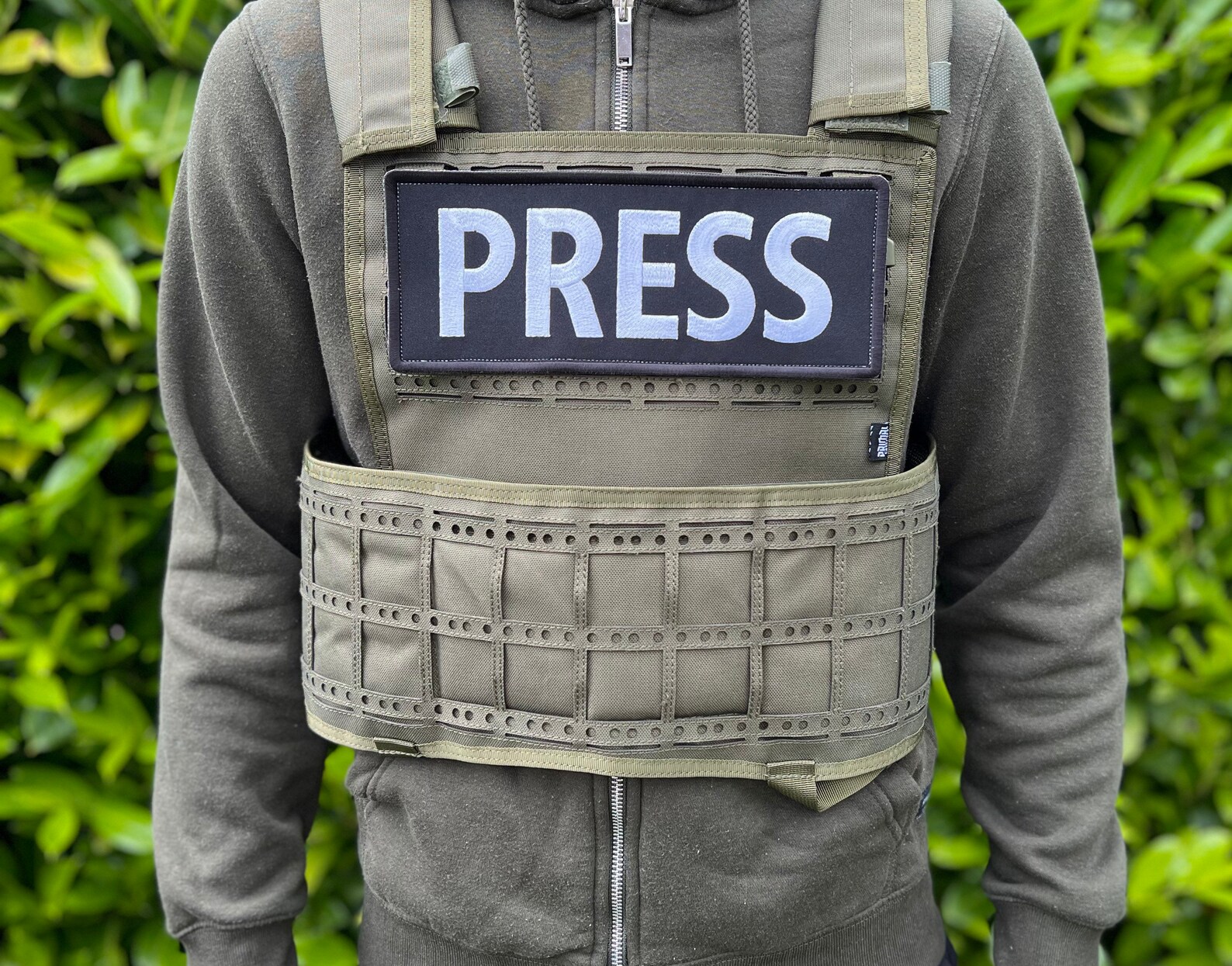 XL Press Patch 10 Inch Black Embroidered Laser Cut Badge - Etsy