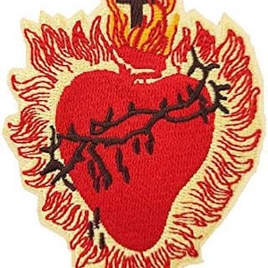 Sacred Heart of Jesus Patch (3.25 Inch) Iron or Sew-on Badge Catholic ...