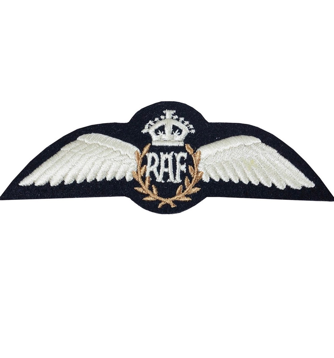 RAF British Pilot Wings 5 Inch Iron or Sew-on Badge Royal Air-force ...