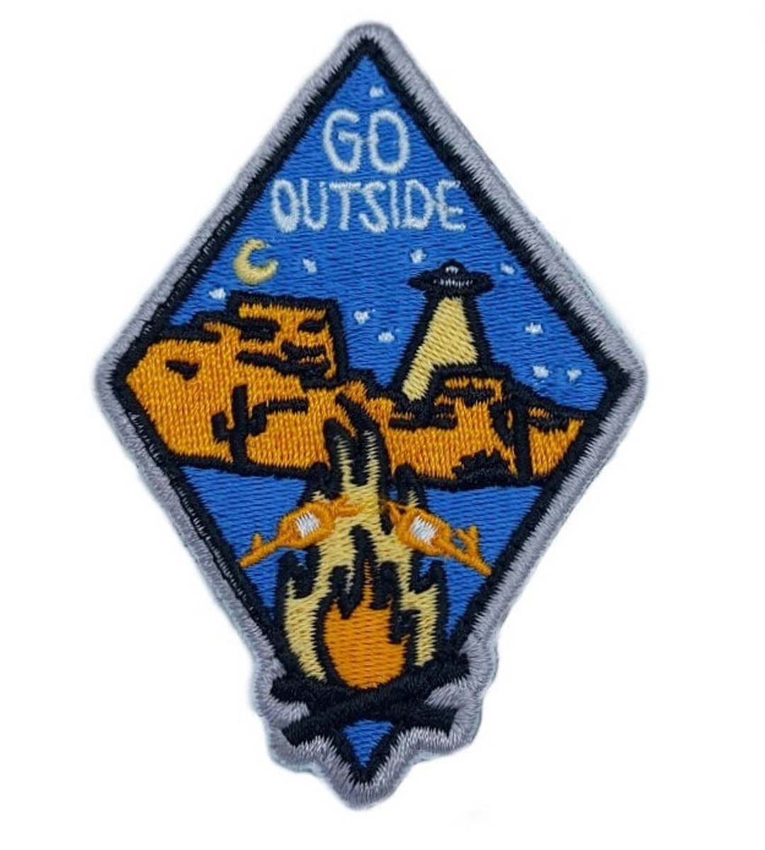 Go Outside Patch (3.25 Inch) Embroidery Hook + Loop Velkro Badge ...
