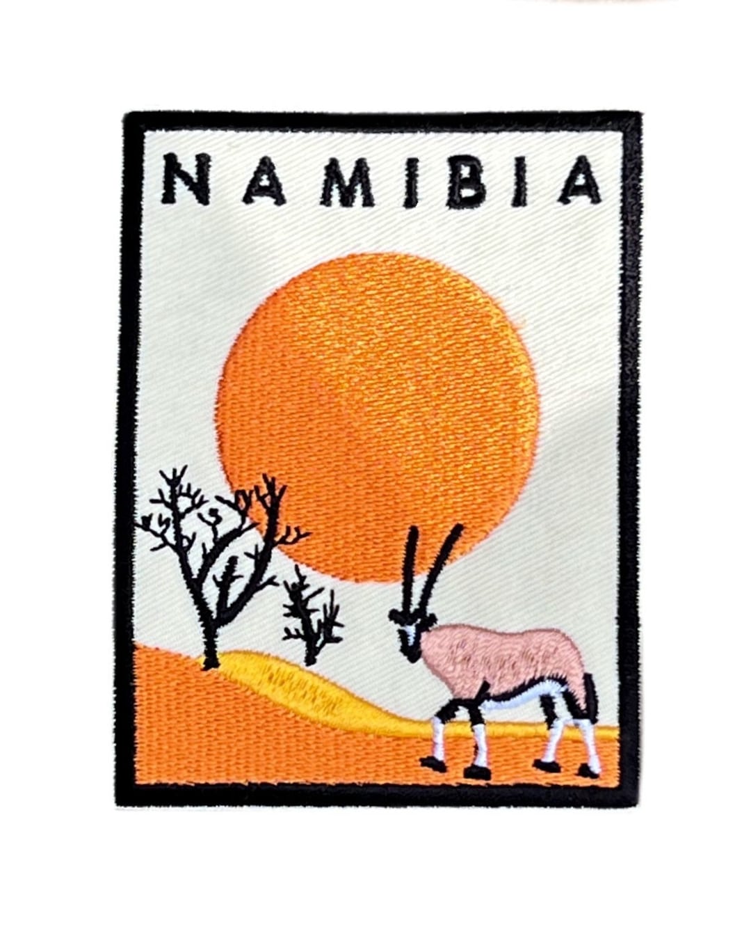 Namibia Africa Patch (3.5 Inch) Iron-on / Sew-on Badge Travel Souvenir Oryx Emblem Perfect for ...