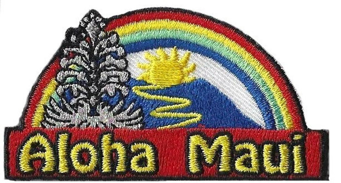 Aloha Maui Patch (3 Inch) Iron-on or Sew-on Badge Island of Hawaii ...