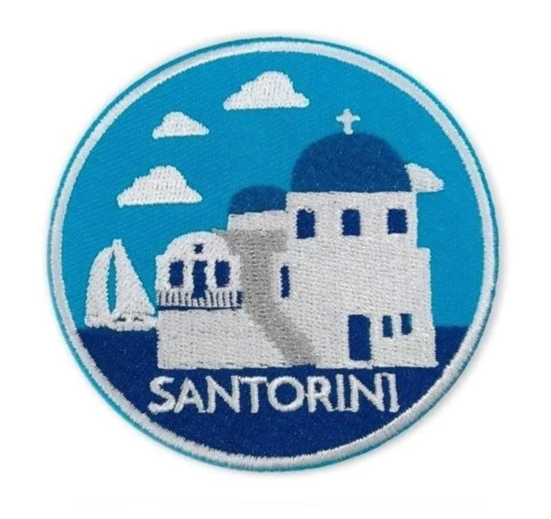 Santorini Greece Patch (3 Inch) Embroidered Iron/sew-on Badge Greek ...