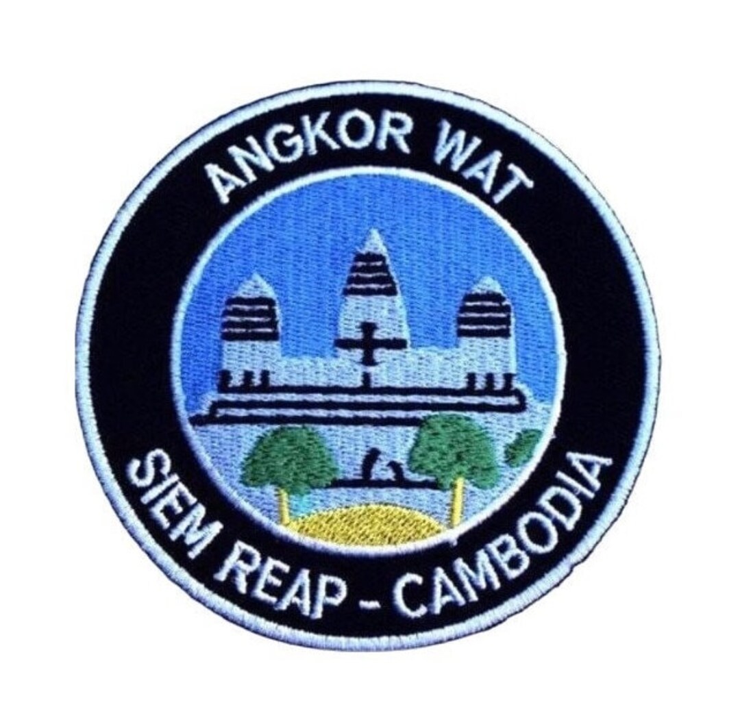 Angkor Wat Siem Reap Cambodia Patch (3.5 Inch) Iron-on or Sew-on Badge Asia Trek Unesco Temples ...