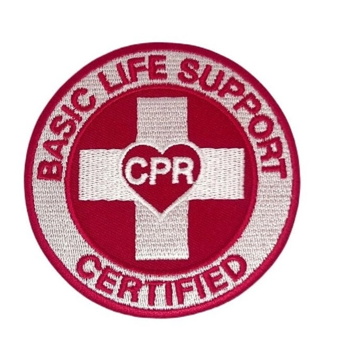 Basic Life Support CPR Patch (3 Inch) Embroidered Iron-on / Sew-on Badge Costume Jacket Bag ...