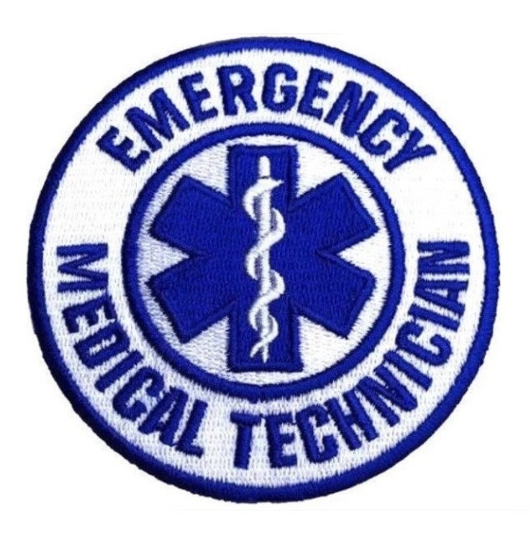 EMT Patch (3 Inch) Blue and White Embroidered Iron-on/sew-on Badge ...