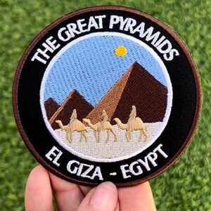 Giza Pyramids Patch (3.5 Inch) Egypt Iron/sew-on Badge Egyptian Travel ...