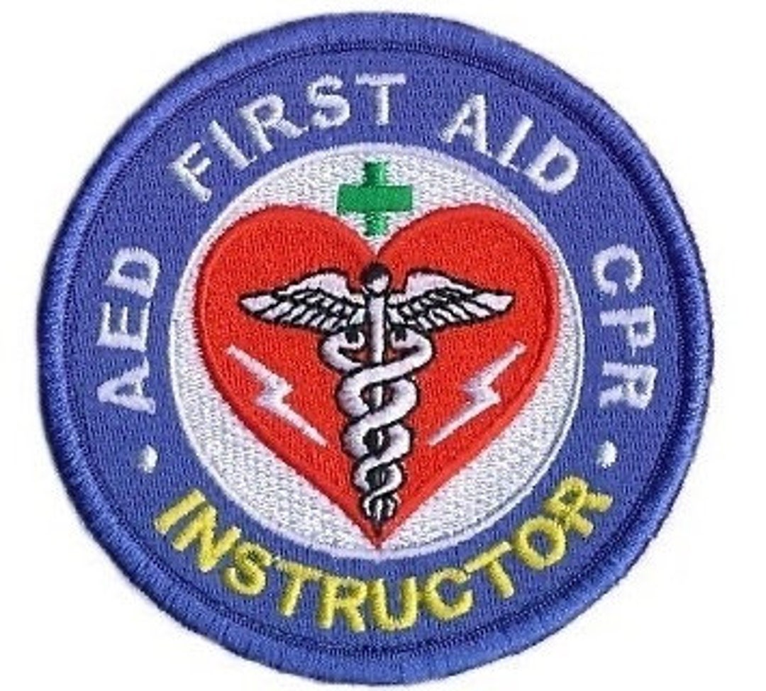 First Aid CPR AED Instructor Patch (3 Inch) Embroidered Iron-on or Sew ...