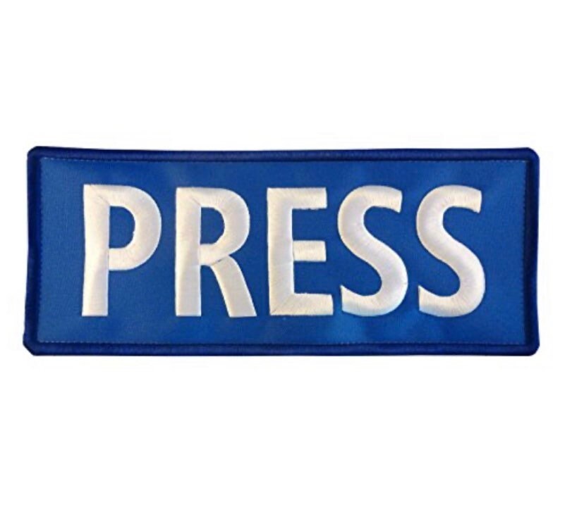 XL Press Patch 10 Inch Blue Embroidered Laser Cut Badge - Etsy