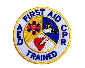 First Aid & CPR Trained Patch 3.5 Inch Embroidered Iron or | Etsy