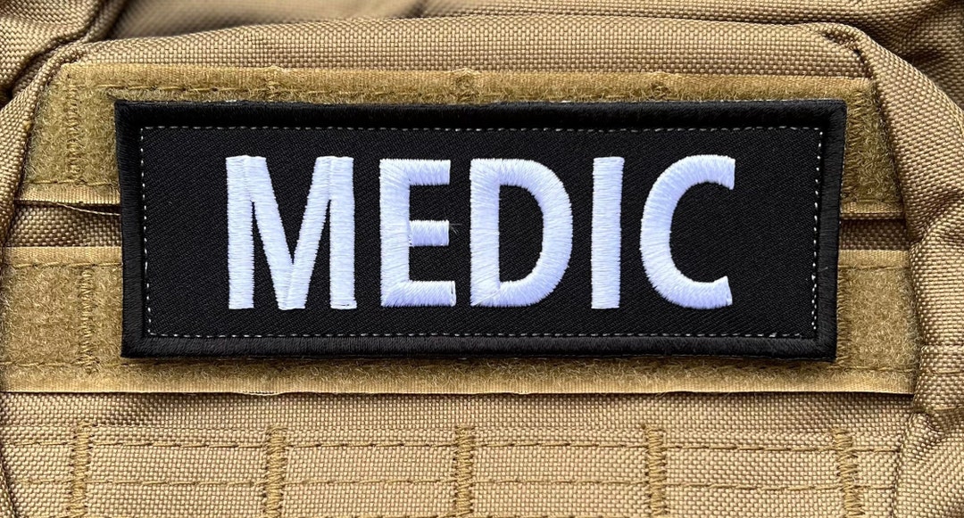 Medic Patch 5 Inch Embroidered Laser Cut Badge hook Loop Fastener ...