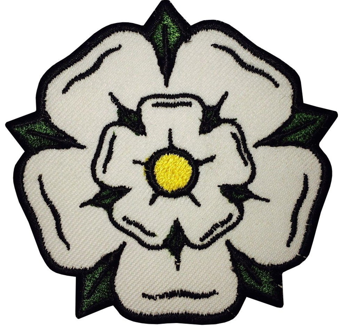 Yorkshire White Rose Patch 3 Inch Embroidered Iron-on or | Etsy