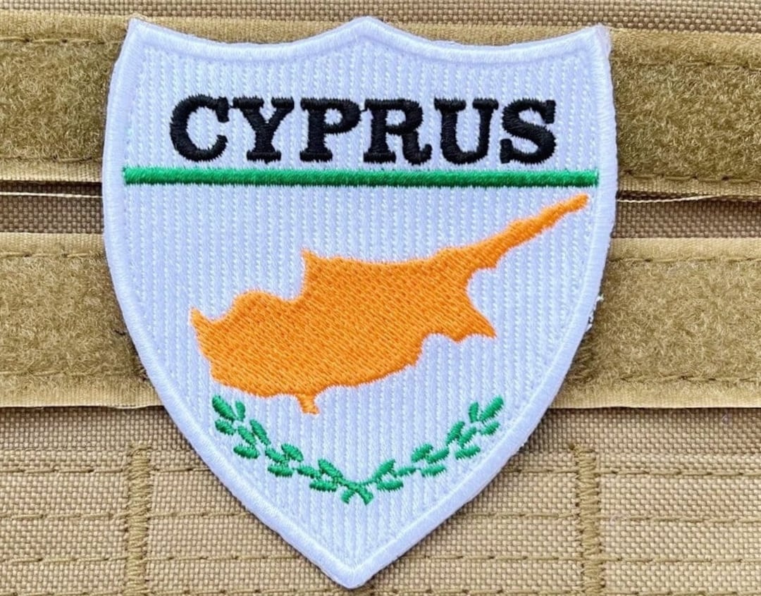 Cyprus Flag Patch (3 Inch) Embroidered National Badge (hook + Loop) Heraldry Shield Crest Badge ...