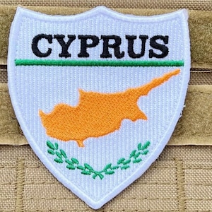 Cyprus Flag Patch (3 Inch) Embroidered National Badge (hook + Loop) Heraldry Shield Crest Badge ...