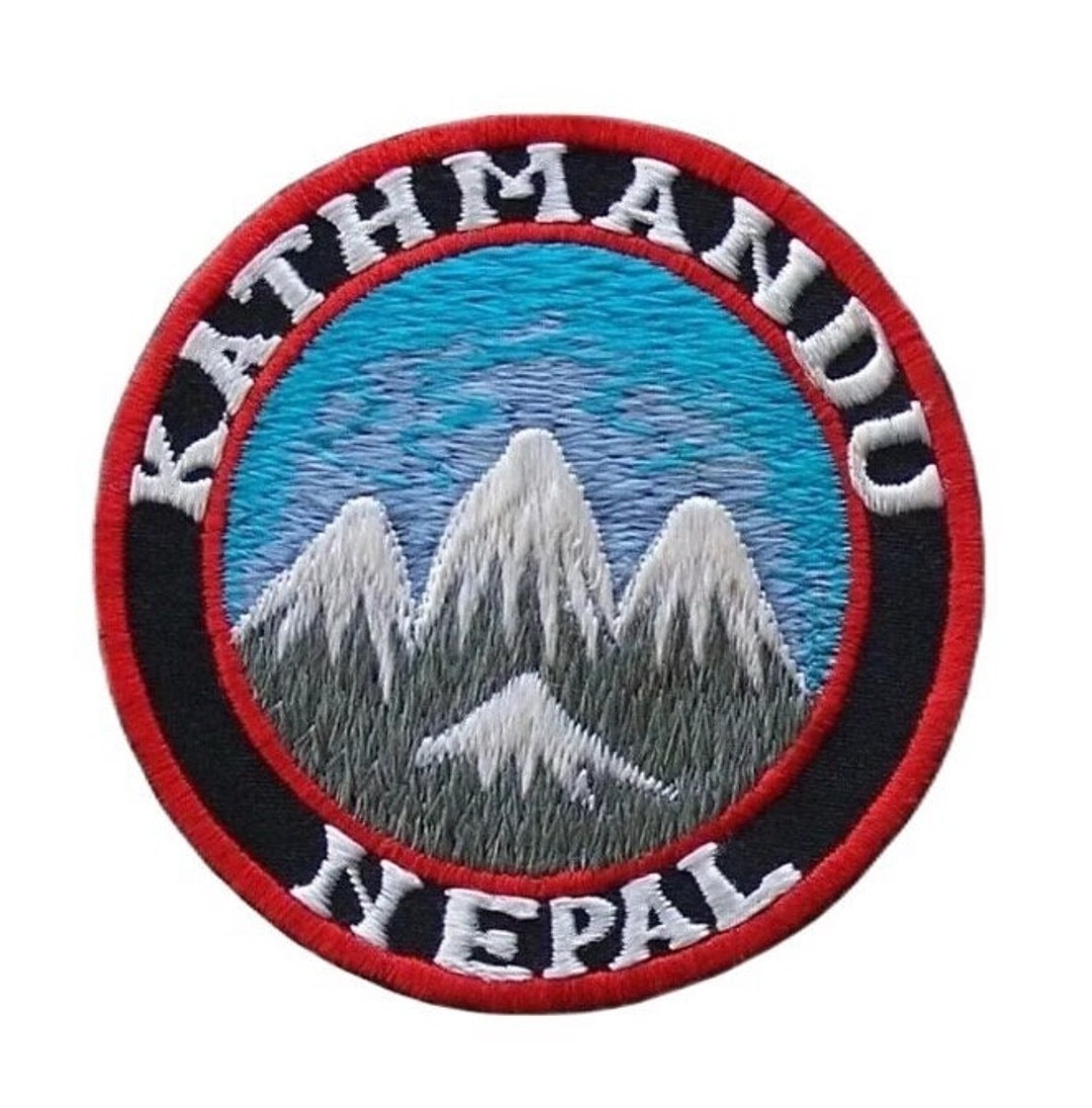 Trekking in Nepal Kathmandu Patch (3.5 Inch) Embroidery Iron-on Badge Mountain Trek Emblem ...