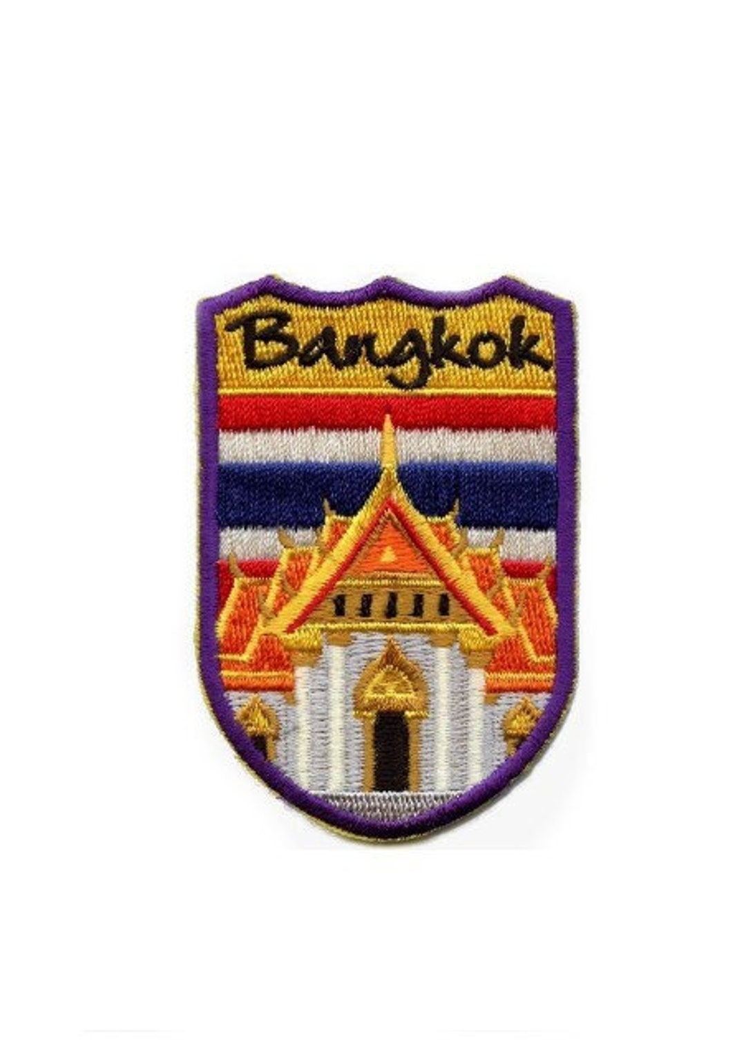 Bangkok Shield Patch 3 Inch Iron-on Badge Travel Thailand Souvenir ...
