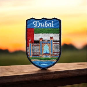 Dubai Shield Patch (3 Inch) Iron-on Badge Travel United Arab Emirates ...