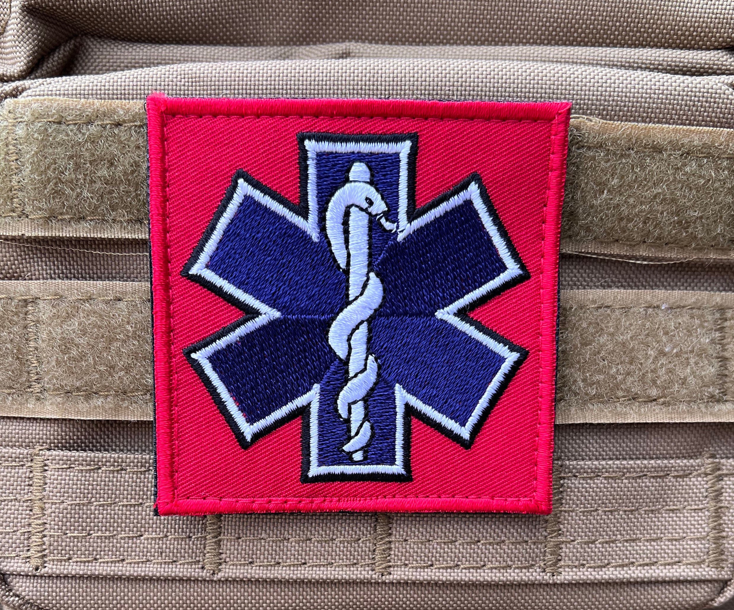 EMS EMT Red Star of Life Patch 3 Inch Velkro Hook First Aid - Etsy