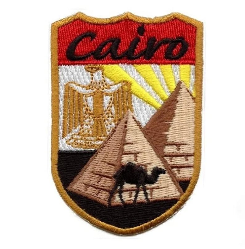 Cairo Shield Patch (3 Inch) Iron-on Badge Travel Egypt Souvenir Emblem ...