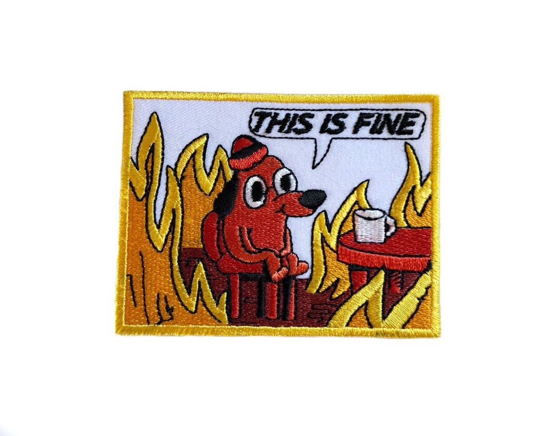 This is Fine Patch (3.5 Inch) Iron/sew-on Badge Funny Dog Meme on Fire Emblem Perfect for ...