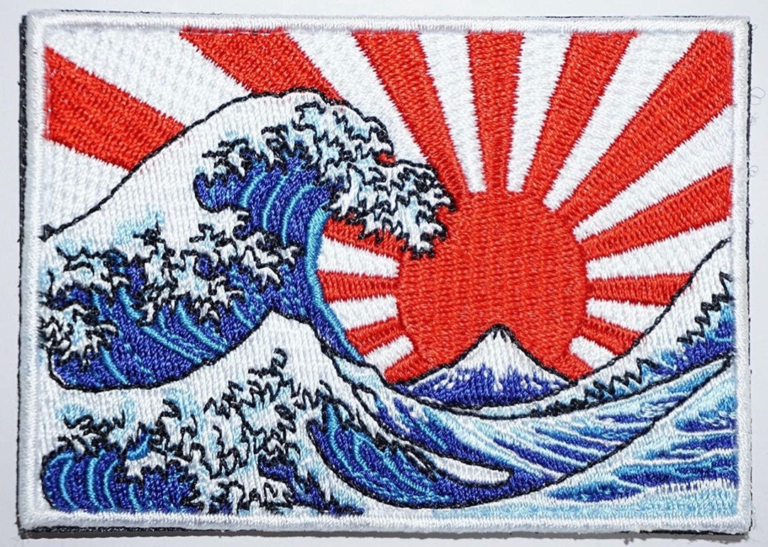 The Great Wave off Kanagawa Japan Patch (3.5 Inch) Hook and Loop Badge ...