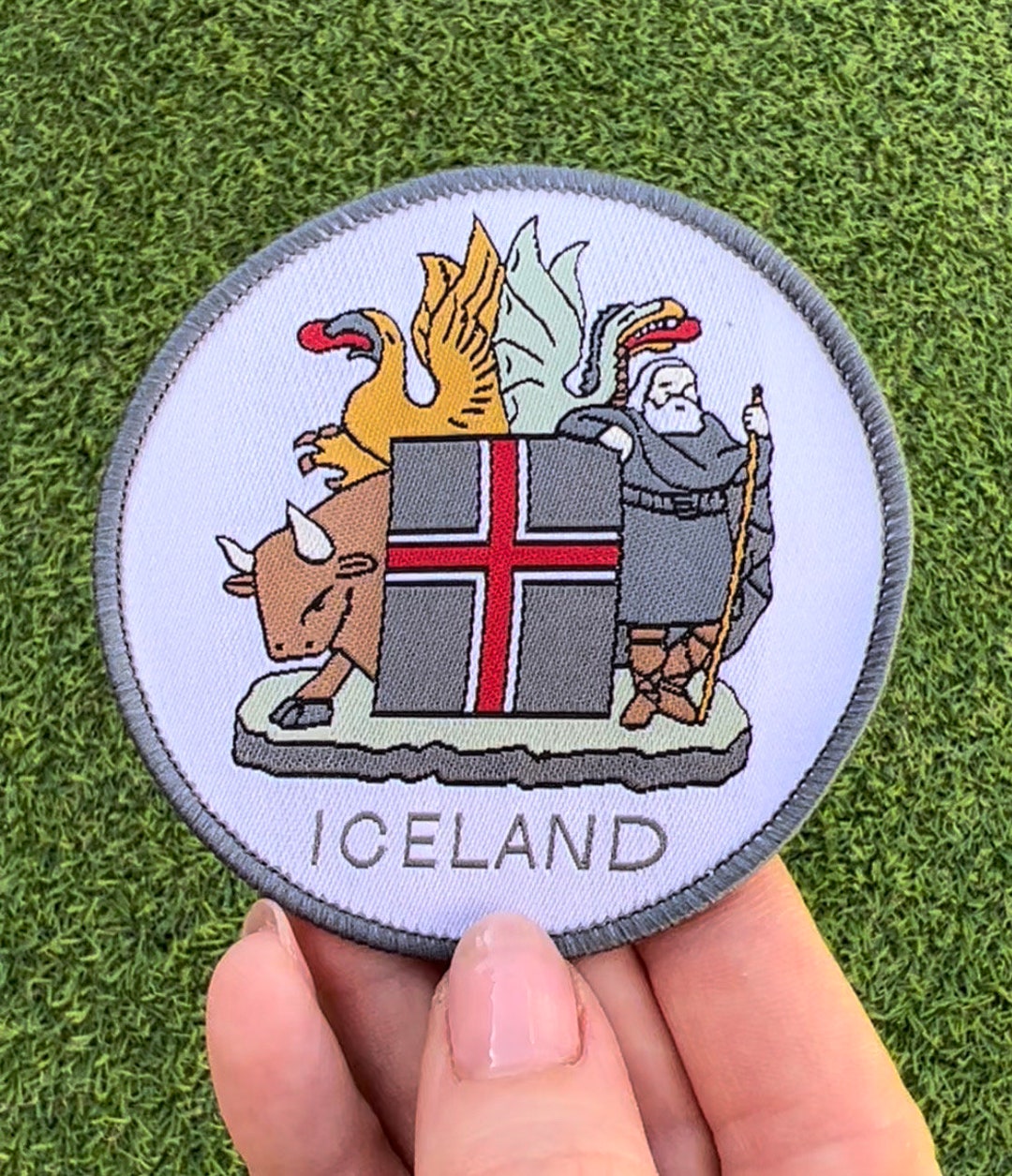 Iceland Patch (3 Inch) Coat of Arms Embroidered Iron-on / Sew-on Badge ...