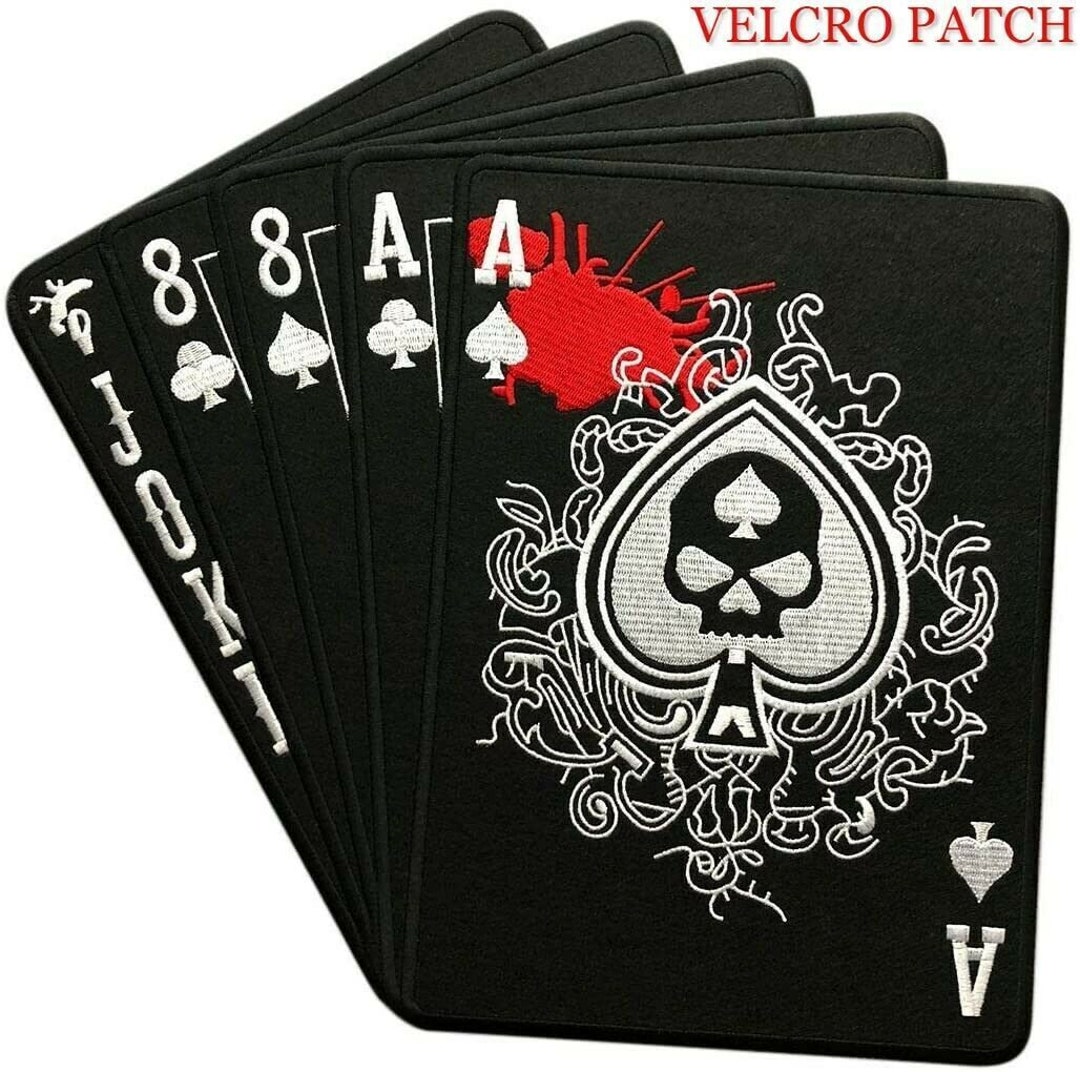Ace of Spades Grim Reaper Death Card Patch (4 Inch) Embroidery Hook and ...